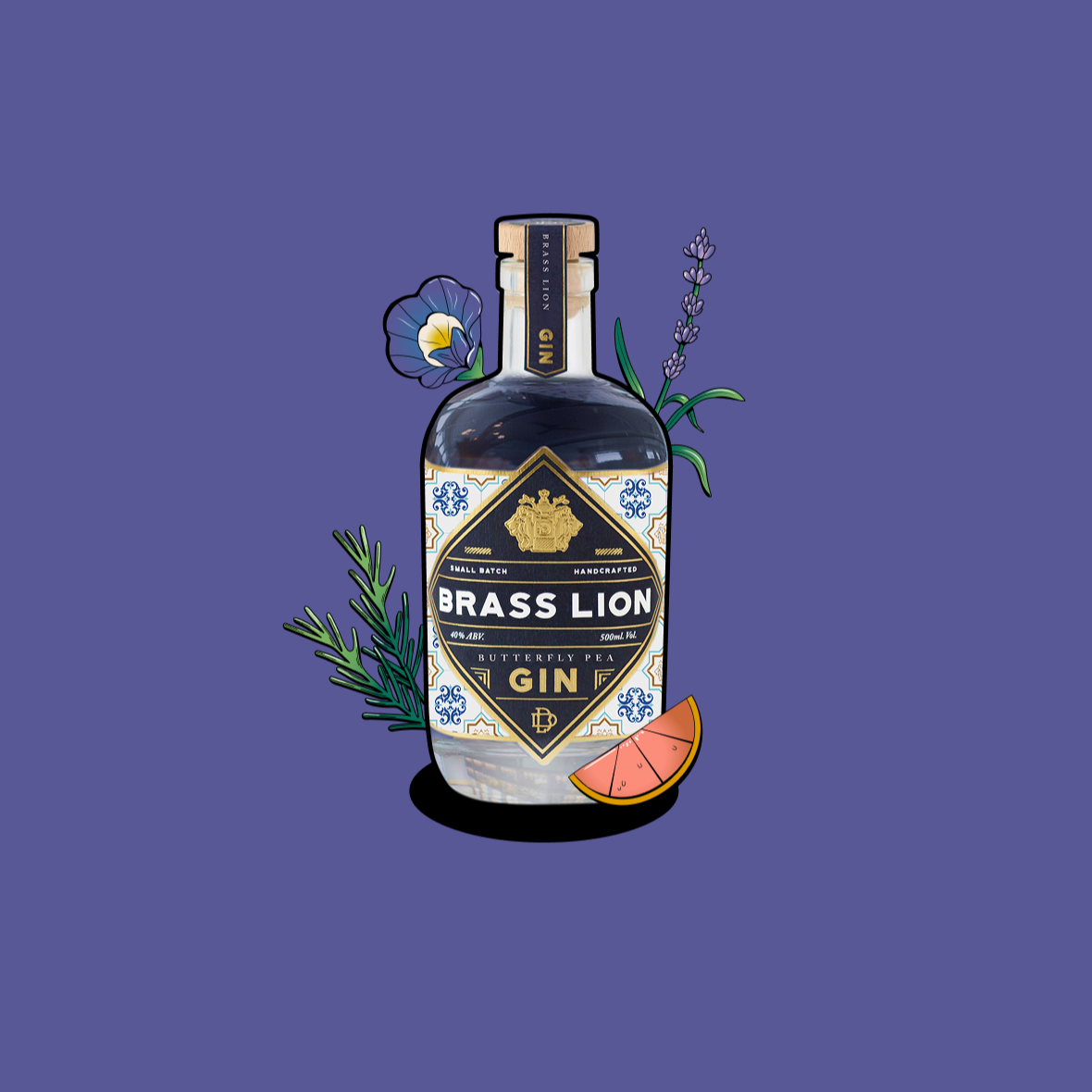 Butterfly Pea Gin | Brass Lion Distillery Singapore